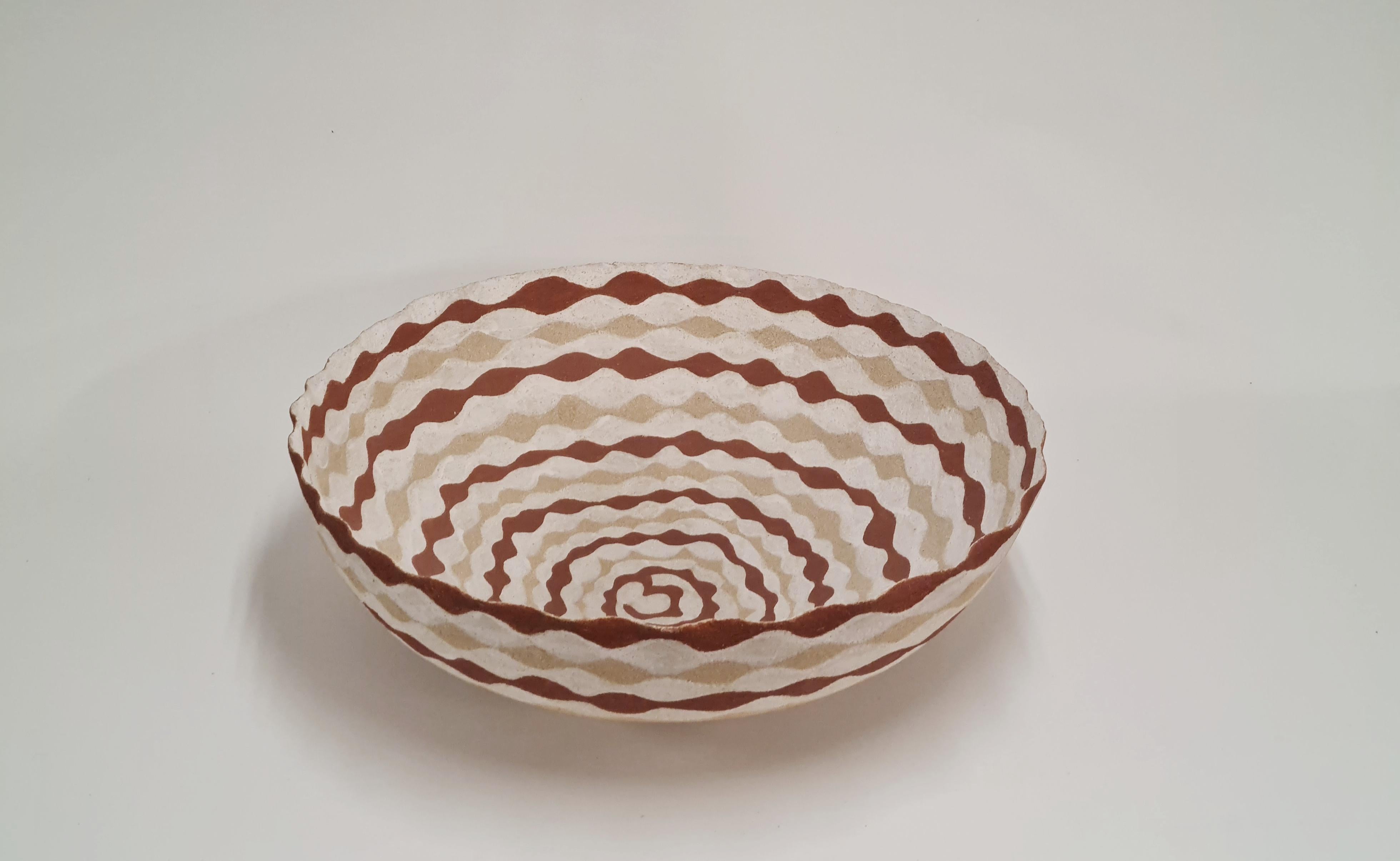 A Large Kati Tuominen-Niittylä Ceramic Art Dish, Morocco Series 3, Earthy Tones For Sale at 1stDibs