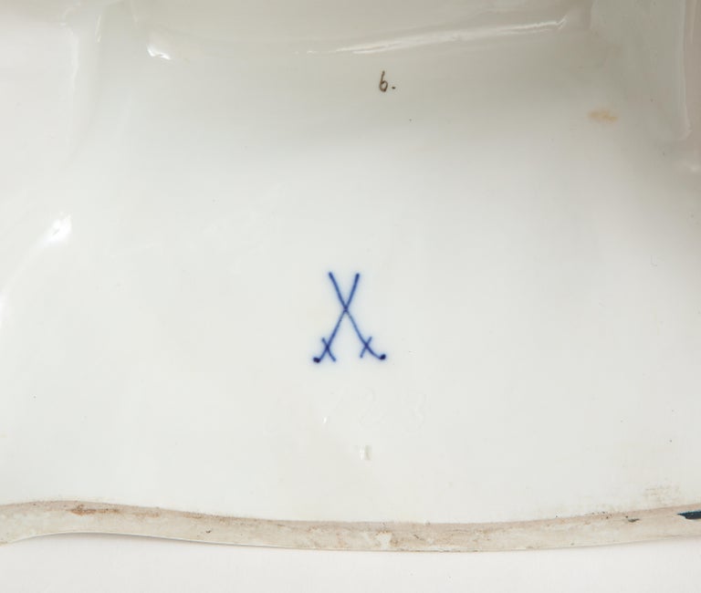 Large Meissen Porcelain Group of Lovers Kissing in the Ocean on a Rock For Sale at 1stDibs