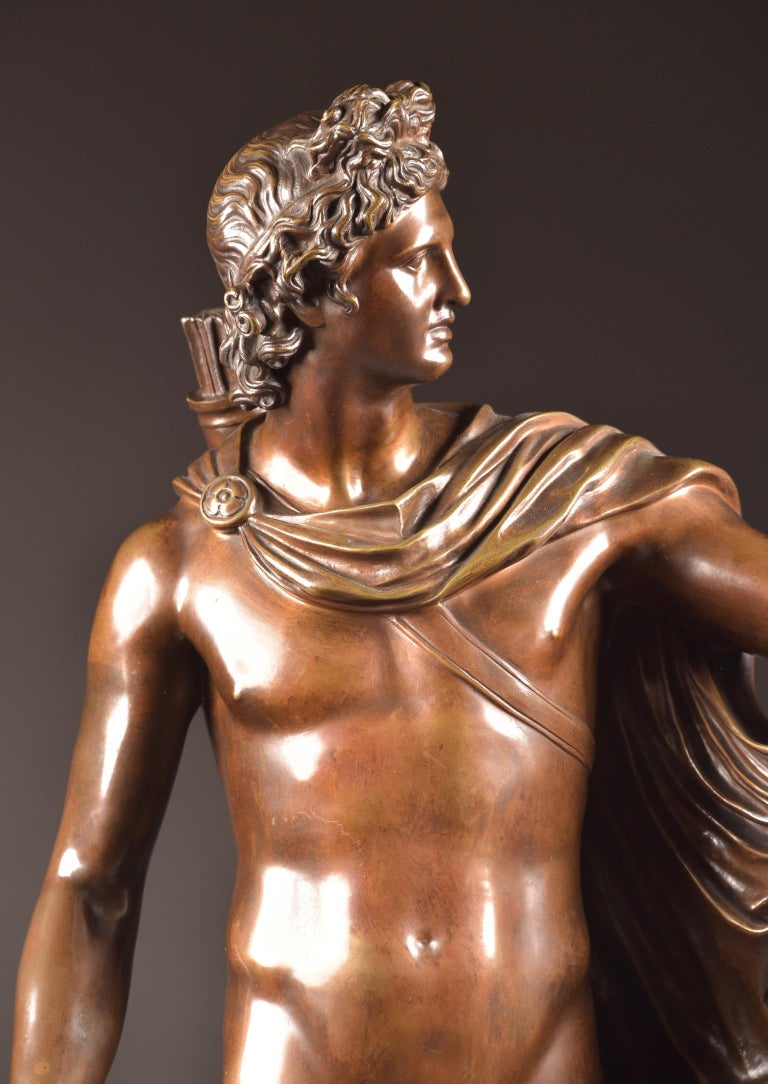 Large ( 94 cm) Neoclassical Italian Bronze of the Apollo Belvedere ...