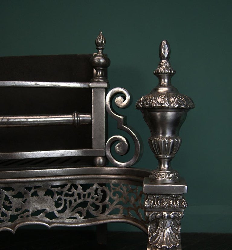 Large Ornate Regency Manner Wrought Fire Grate For Sale at 1stDibs