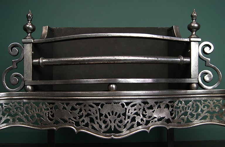 Large Ornate Regency Manner Wrought Fire Grate For Sale at 1stDibs