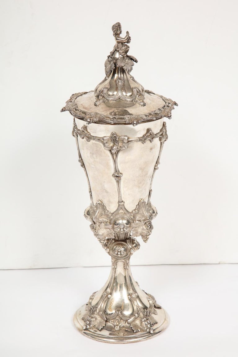 Large Oversized German Silver Goblet Cup with Cover at 1stDibs