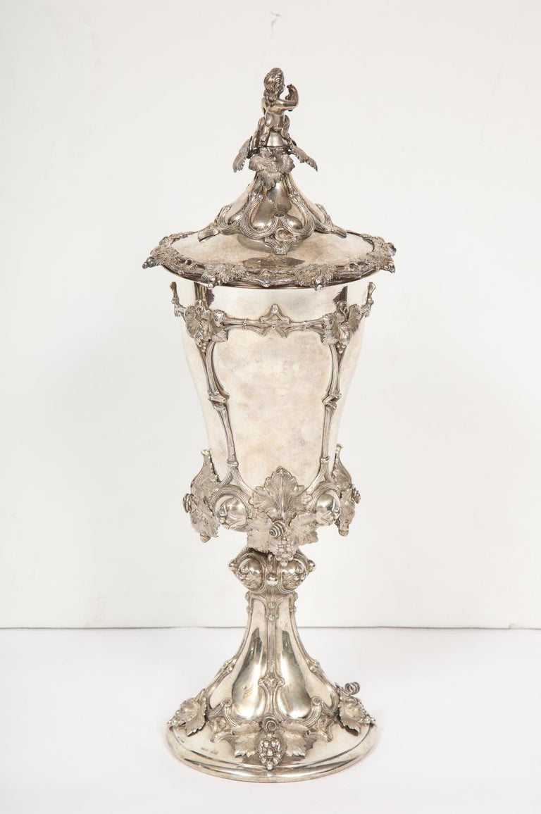 Large Oversized German Silver Goblet Cup with Cover at 1stDibs