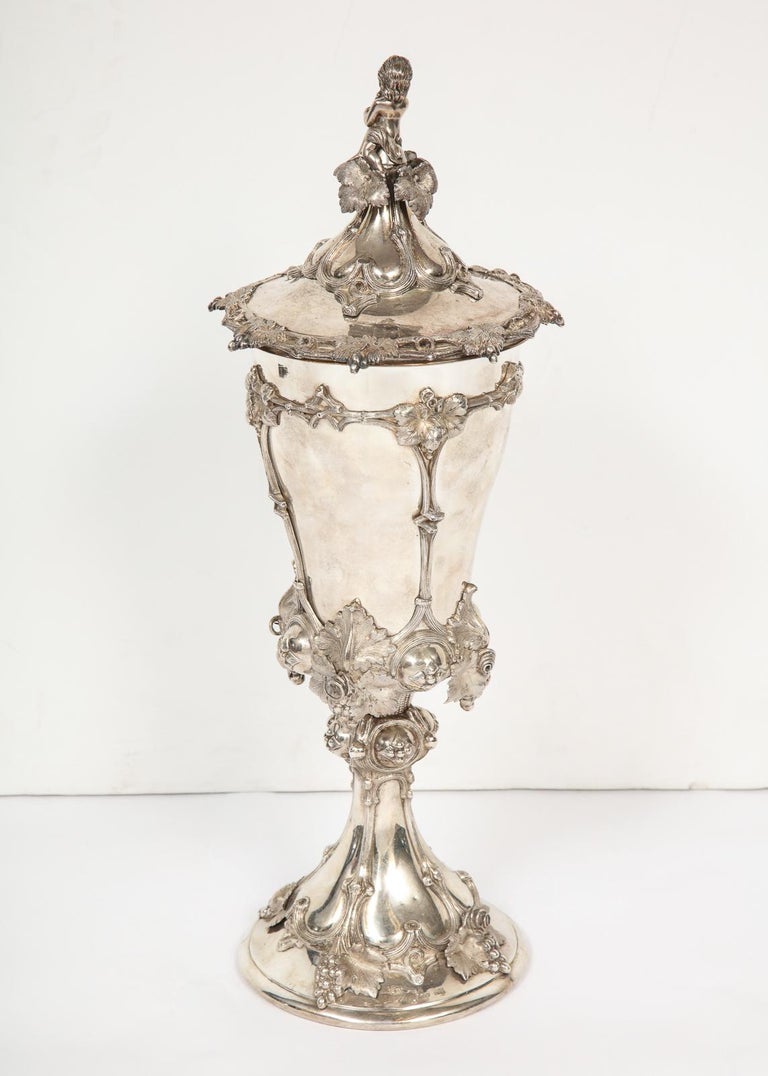 Large Oversized German Silver Goblet Cup with Cover at 1stDibs