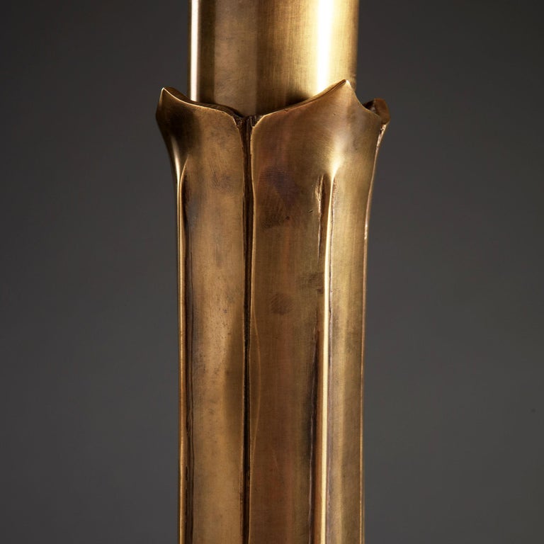 A Large Pair of 19th Century William IV Style Brass Column Table Lamps ...