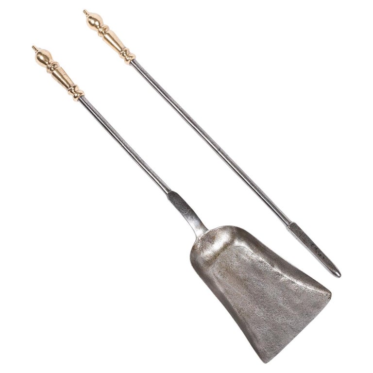 Large Pair of Bronze and Iron Fire Tools For Sale at 1stDibs