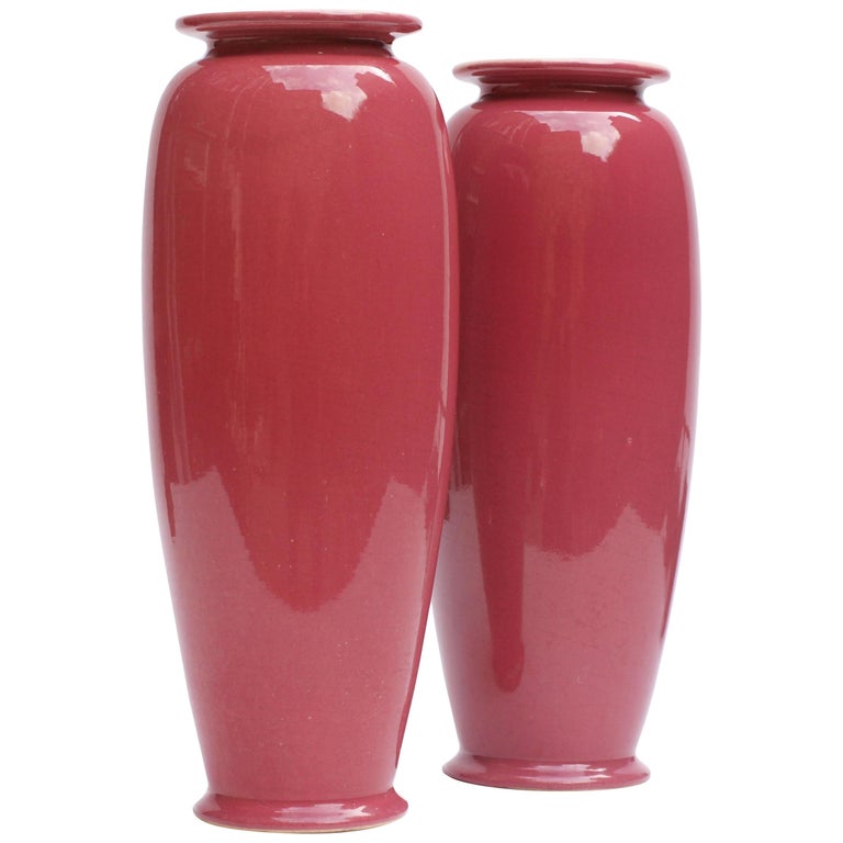 Large Pair of Christopher Dresser Vases by Ault Pottery Aesthetic ...