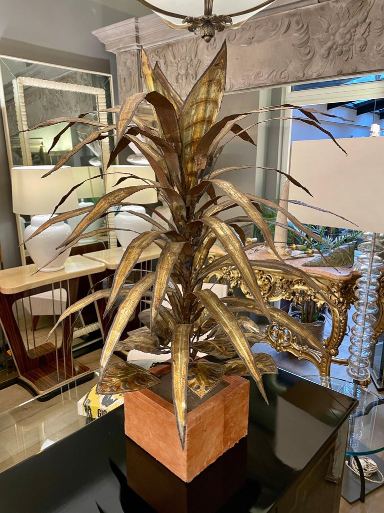 Large Palm Table Lamp by Maison Jansen For Sale at 1stDibs