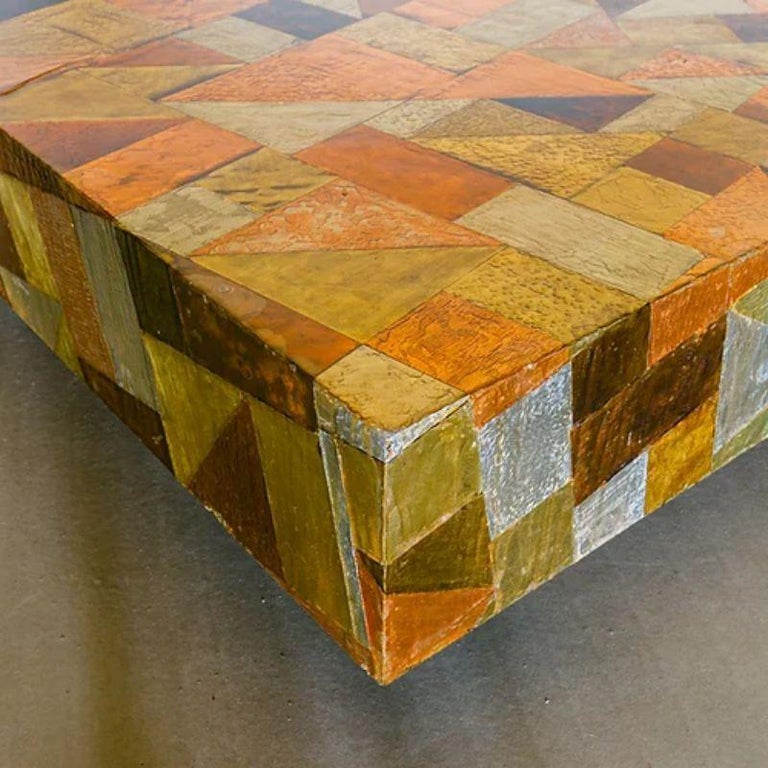 Large Patchwork Copper Coffee Table, 1960s For Sale at 1stDibs