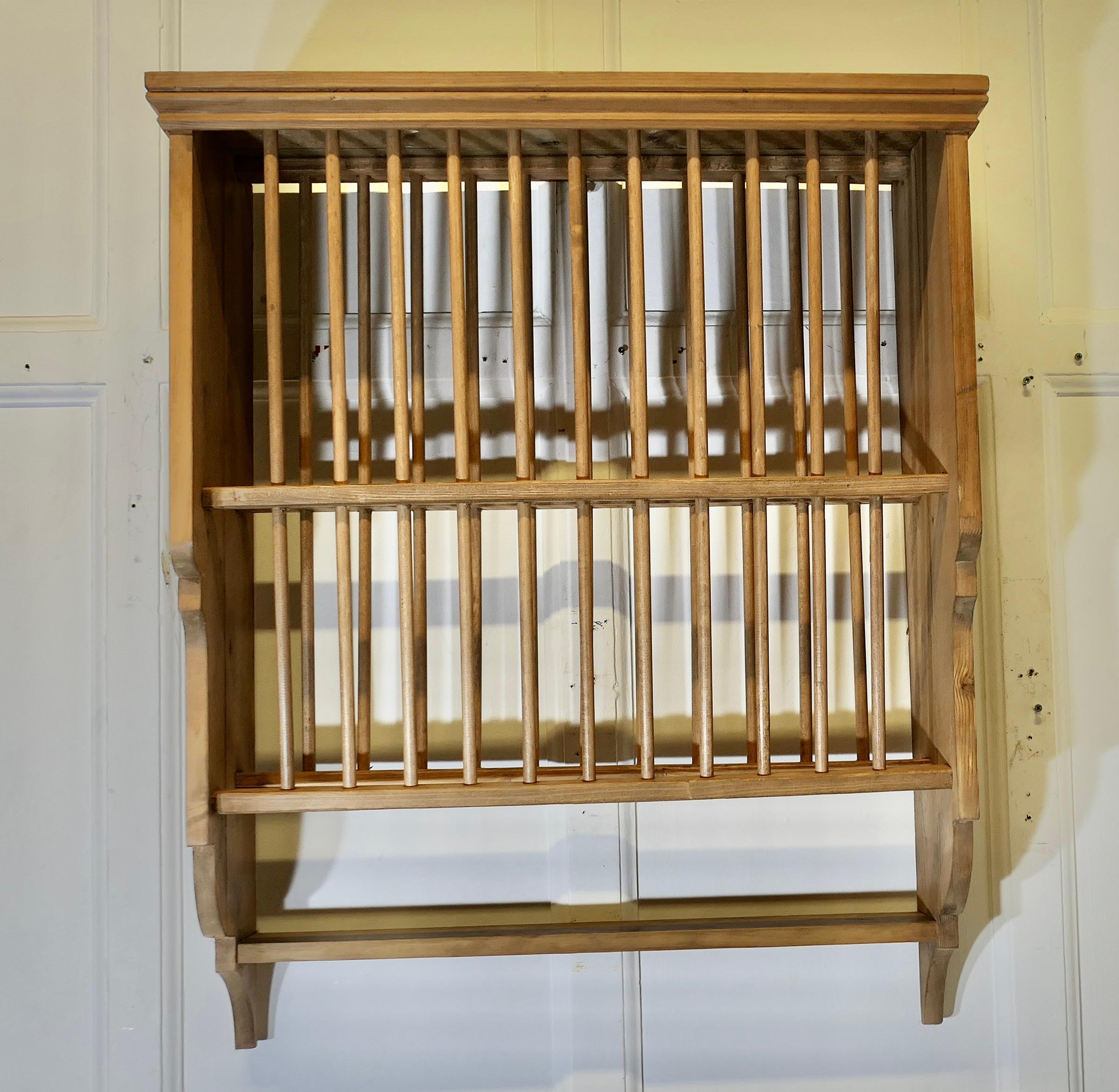 A Large Pine Plate Rack This useful piece hangs on the wall For Sale at ...