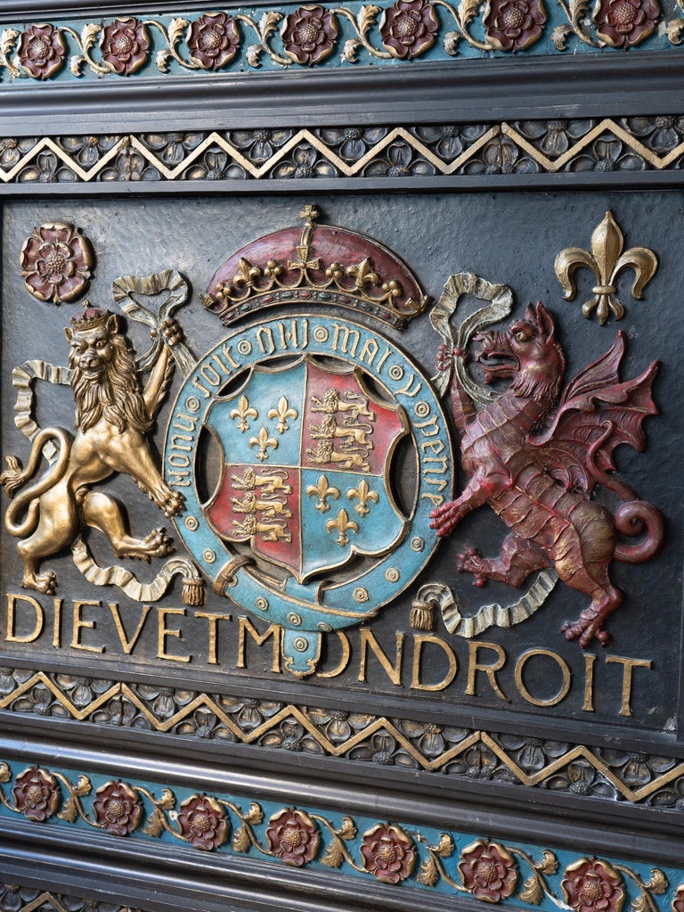 Large Plaster and Painted Timber Coat of Arms at 1stDibs