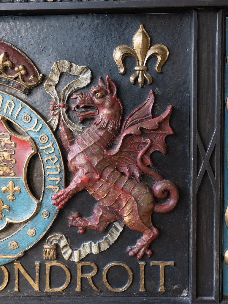 Large Plaster and Painted Timber Coat of Arms at 1stDibs