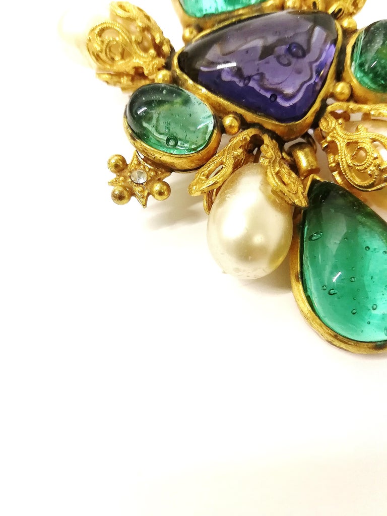 A large poured glass 'cruxiform' brooch, Robert Goossens for Chanel ...