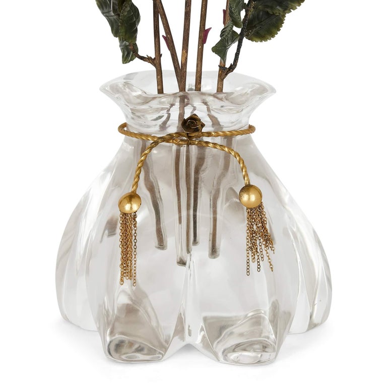 Large Precious Stone and Silver-Gilt Flower Model by Asprey For Sale at ...