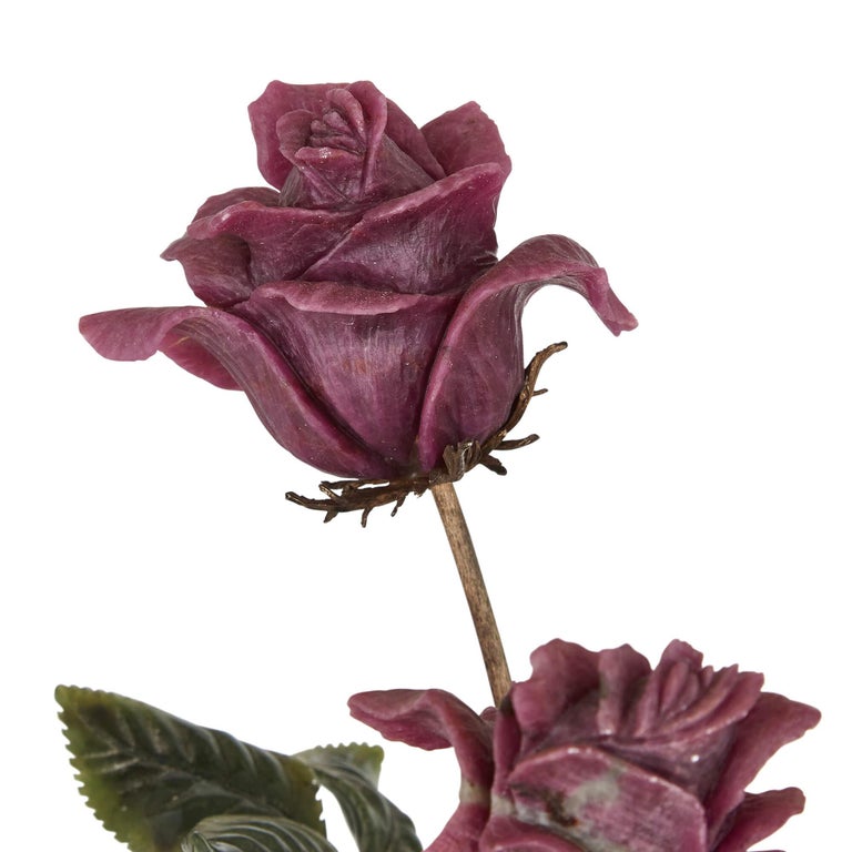 Large Precious Stone and Silver-Gilt Flower Model by Asprey For Sale at ...