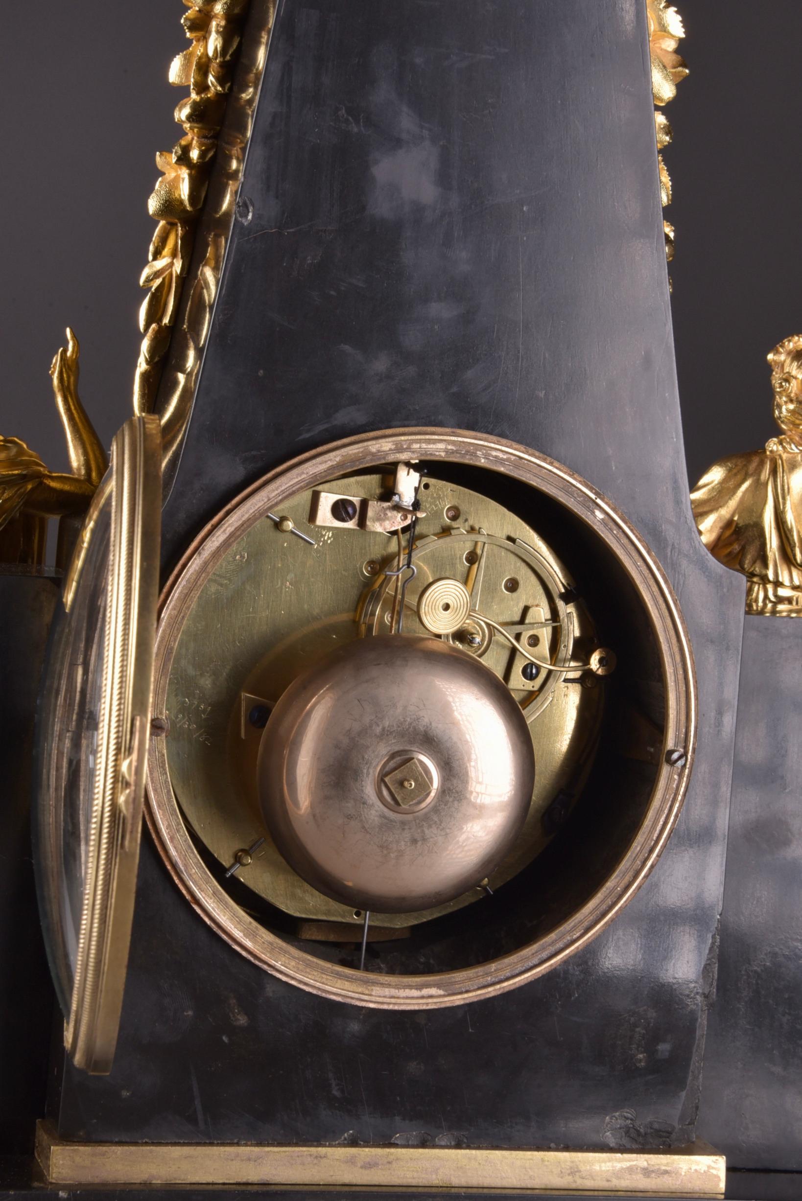 Large Rare Museum Quality Obelisk Mantel Clock with Calendar, Late 18th ...