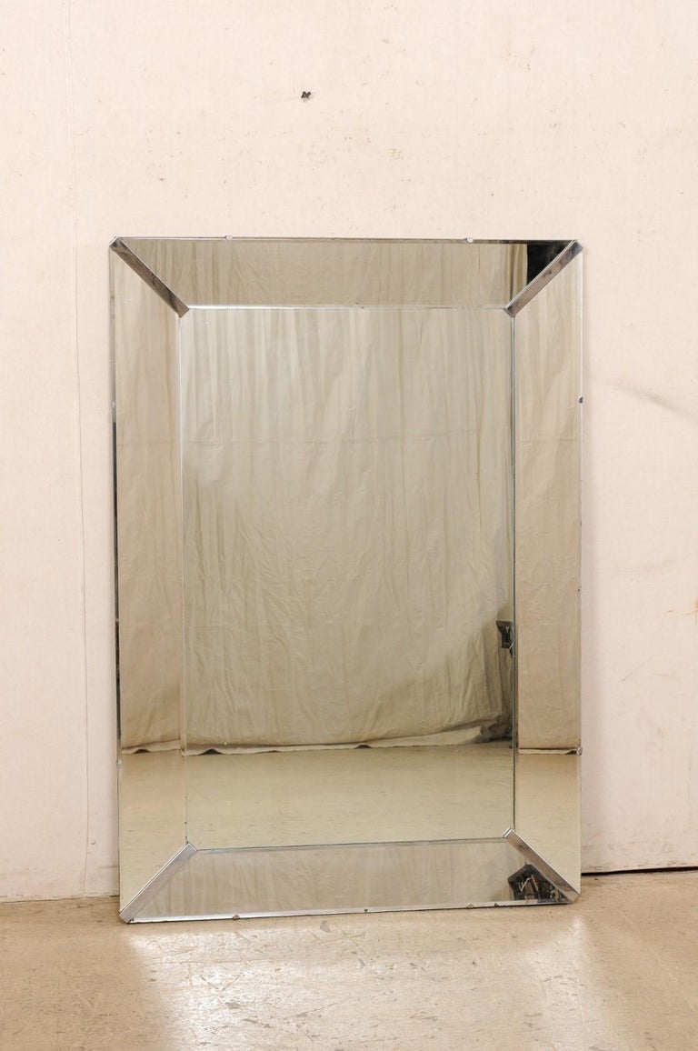 Large Rectangular-Shaped Wall Mirror W/Mirror Surround 'Stands Just Shy ...