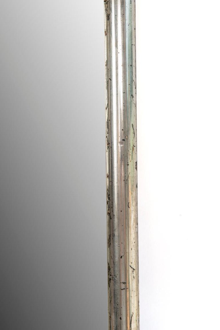 Large Rectangular Silver Mirror with Original Glass For Sale at 1stDibs
