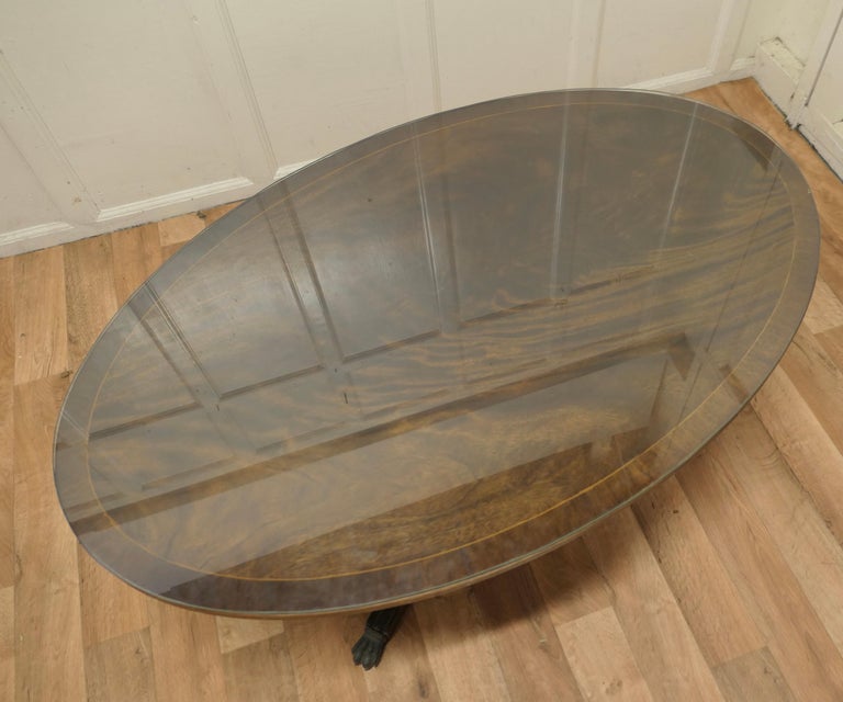 Large Regency Style Flame Mahogany Coffee Table For Sale at 1stDibs