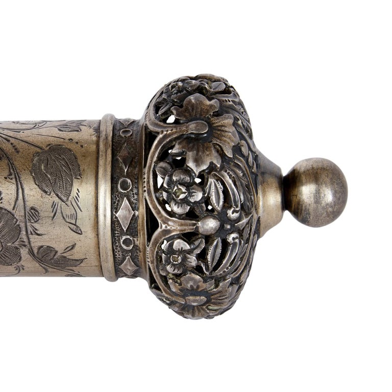 Large Russian Silver Jewish Megillah Case and Scroll For Sale at 1stDibs