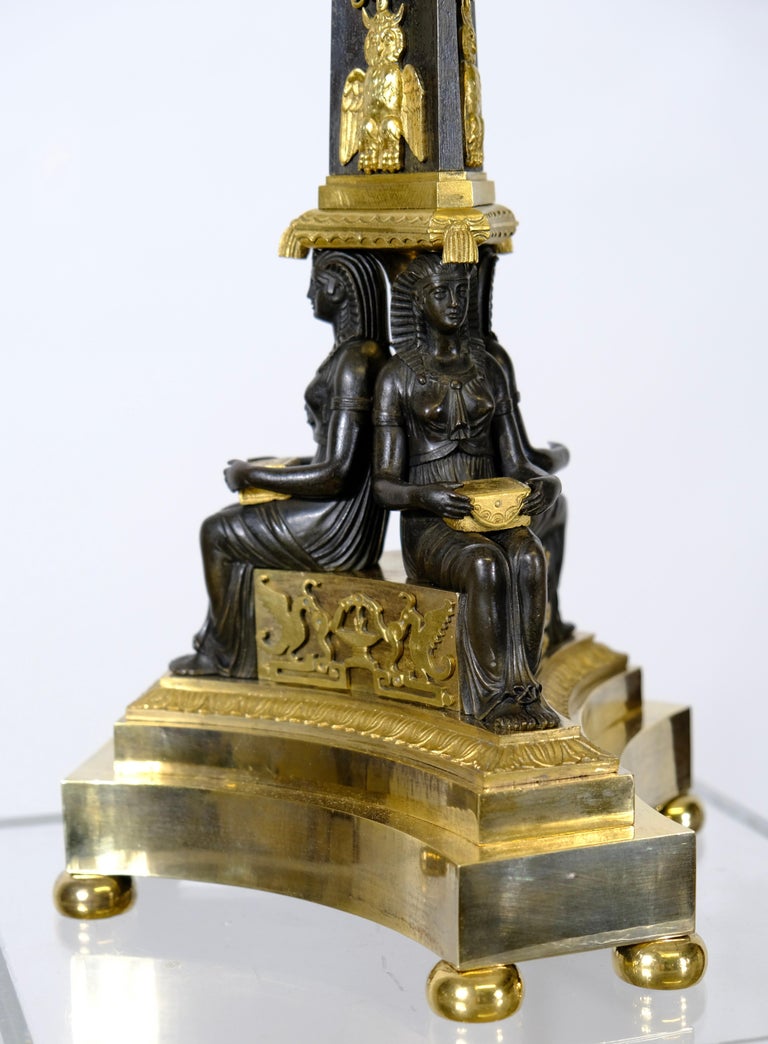 Single Top Quality Antique Empire Candelabra Made circa 1810, Retour De ...
