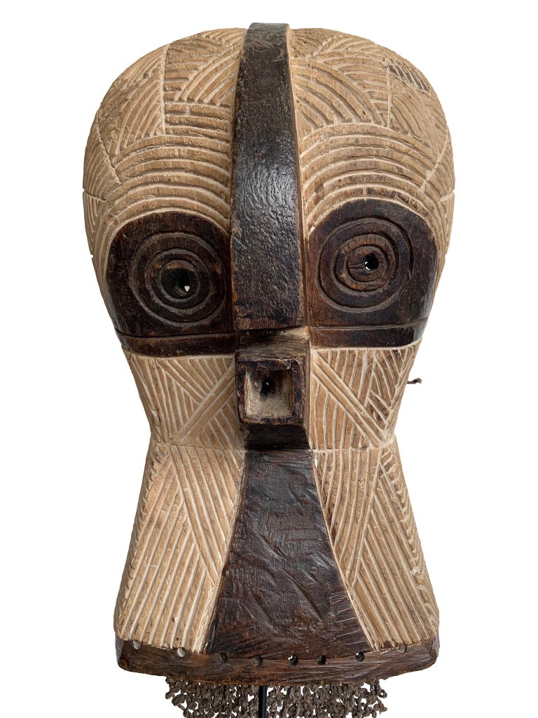 Large Songye Kifwebe Carved Wooden Ceremonial Owl Mask with Original ...