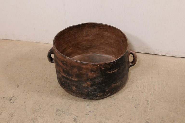 Large Spanish Colonial Clay Cooking Pot W/ Old Fire Patina, Early 20th ...