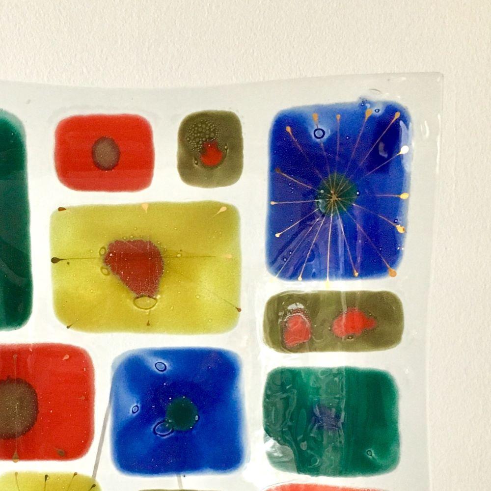 A Large Studio Coral Fused Art Glass Plate by Higgins 1950s For Sale at ...