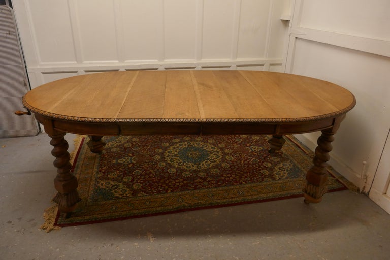 Large Victorian Golden Oak Oval Extending Dining Table at 1stDibs ...