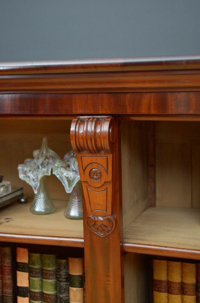 Large Victorian Open Bookcase in Mahogany For Sale at 1stDibs