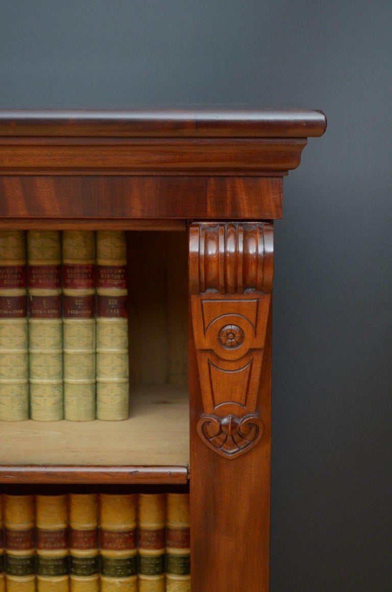 Large Victorian Open Bookcase in Mahogany For Sale at 1stDibs