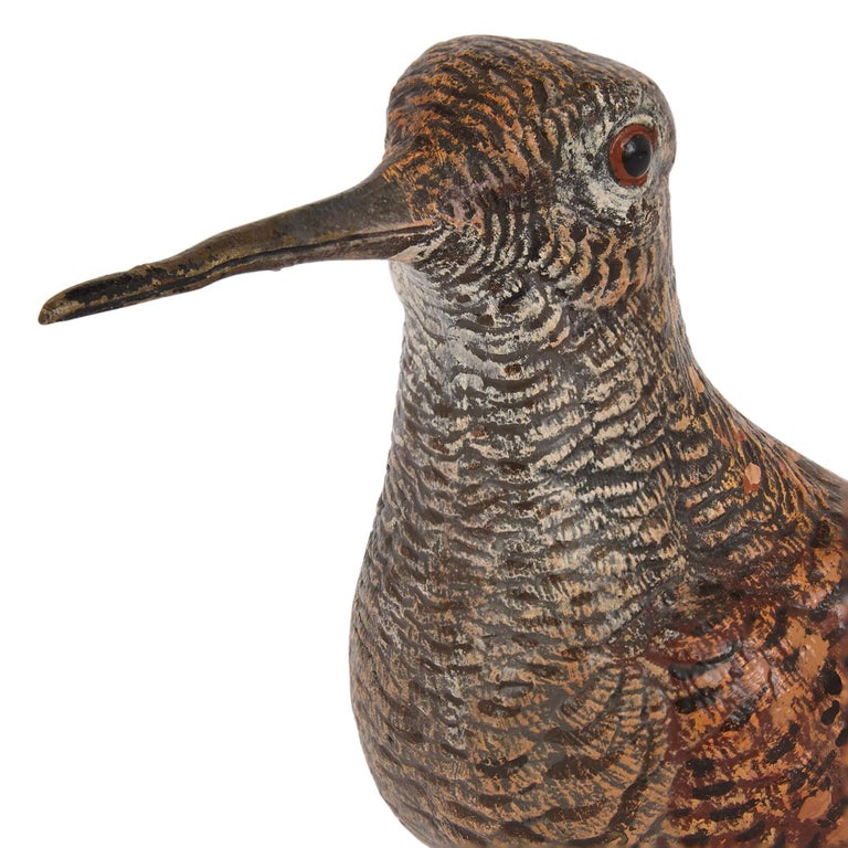 Large Viennese Antique Cold Painted Bronze Bird Model, Attr. Bergman ...