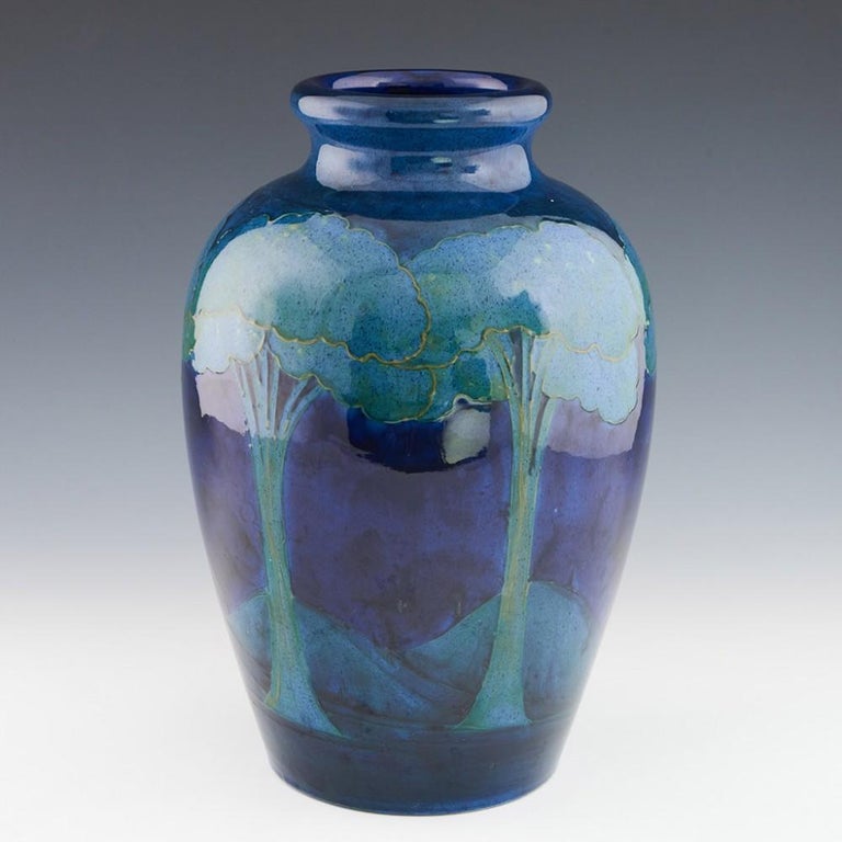 Large William Moorcroft Moonlit Blue Vase C1925 For Sale at 1stDibs