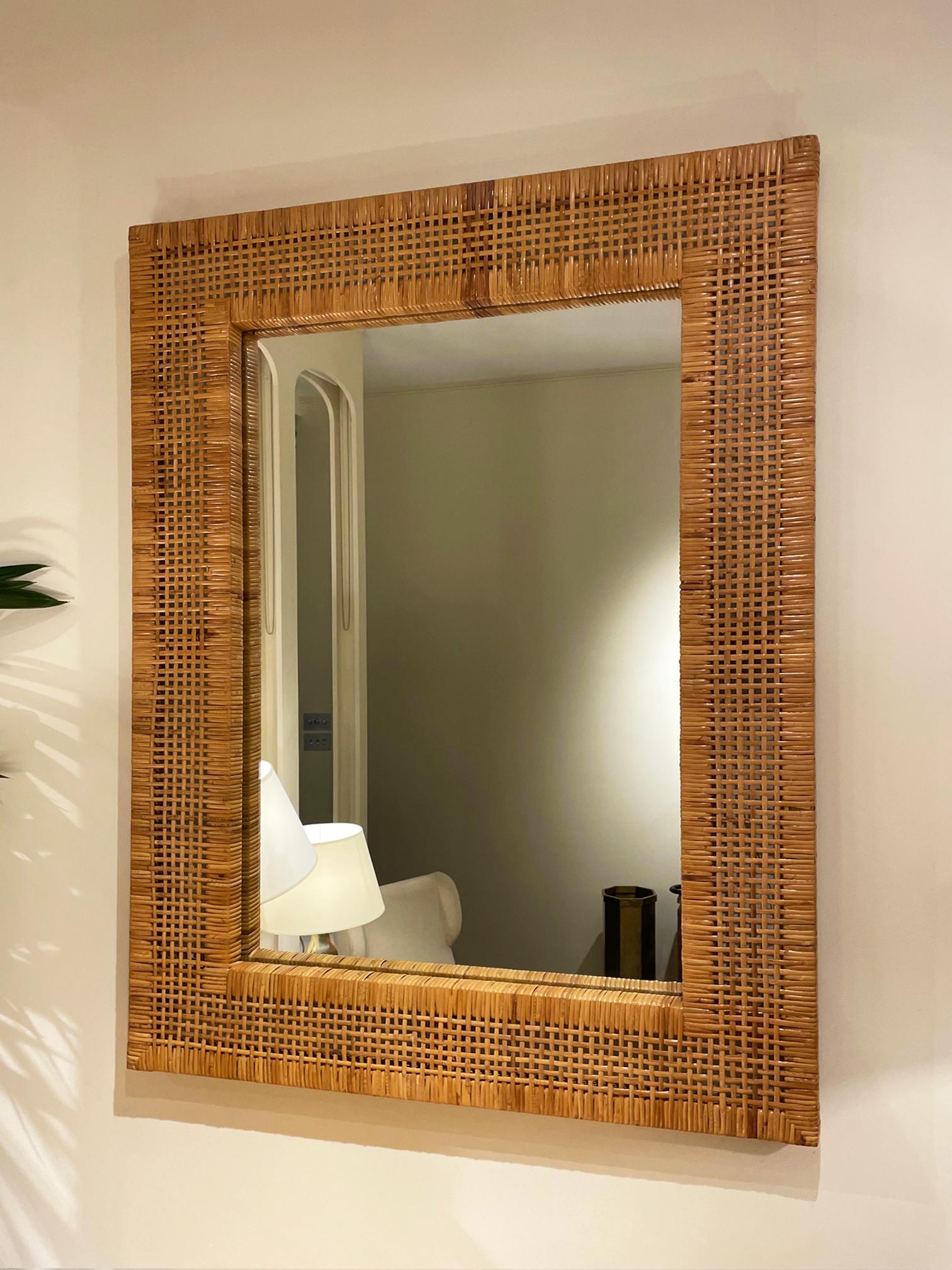 Large Rattan Mirror at 1stDibs | oversized rattan mirror