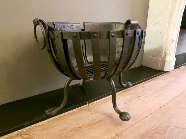Large Wrought Iron Fire Basket For Sale at 1stDibs | medieval fire ...
