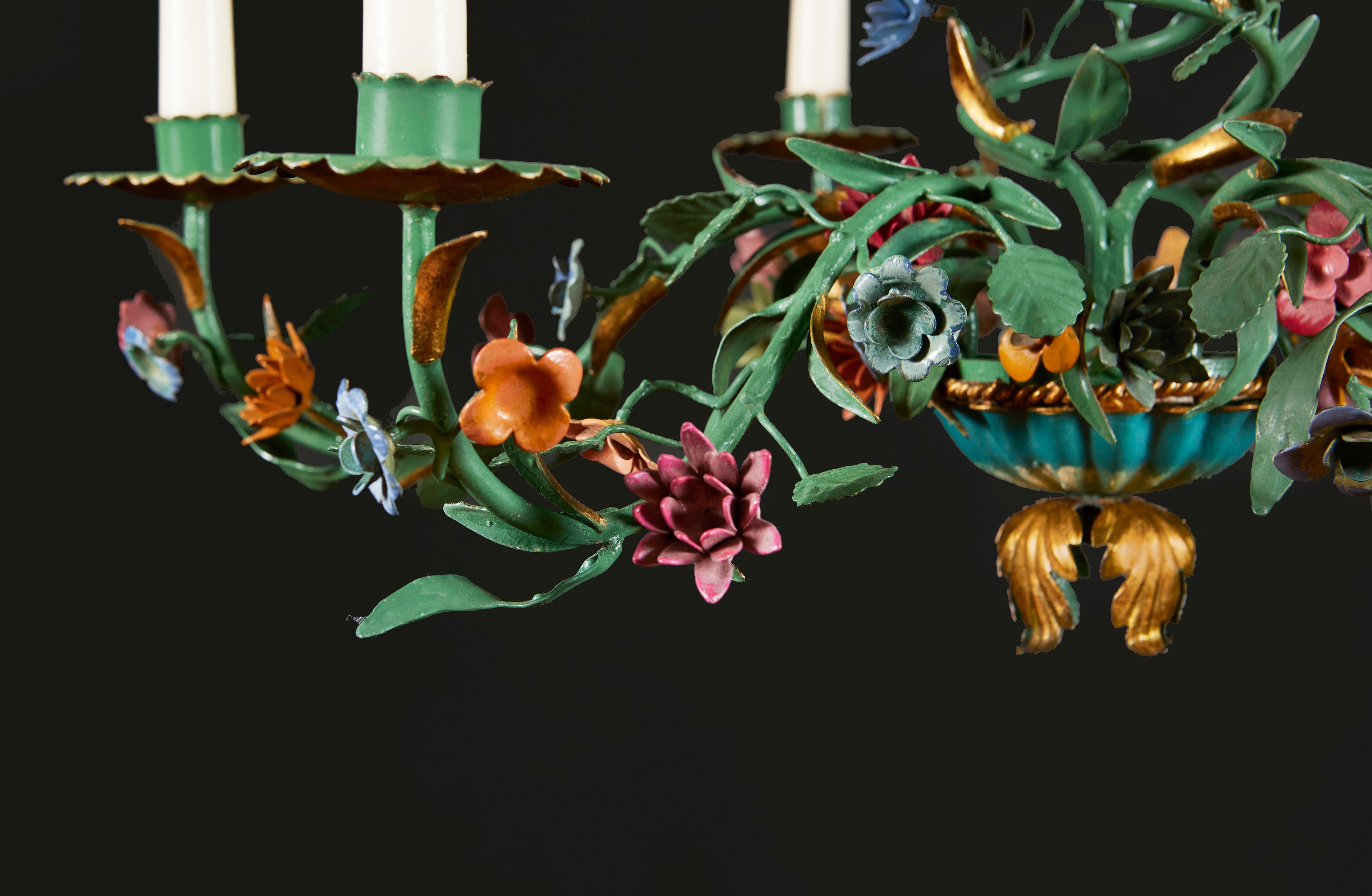 Late 19th Century French Tole Chandelier For Sale at 1stDibs