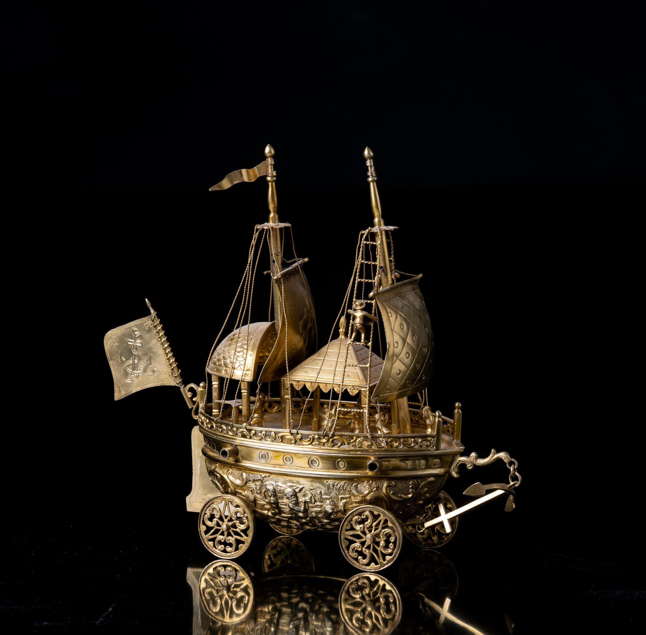 Late 19th Century Gilt Silver Renaissance Revival Nef or Ship ...