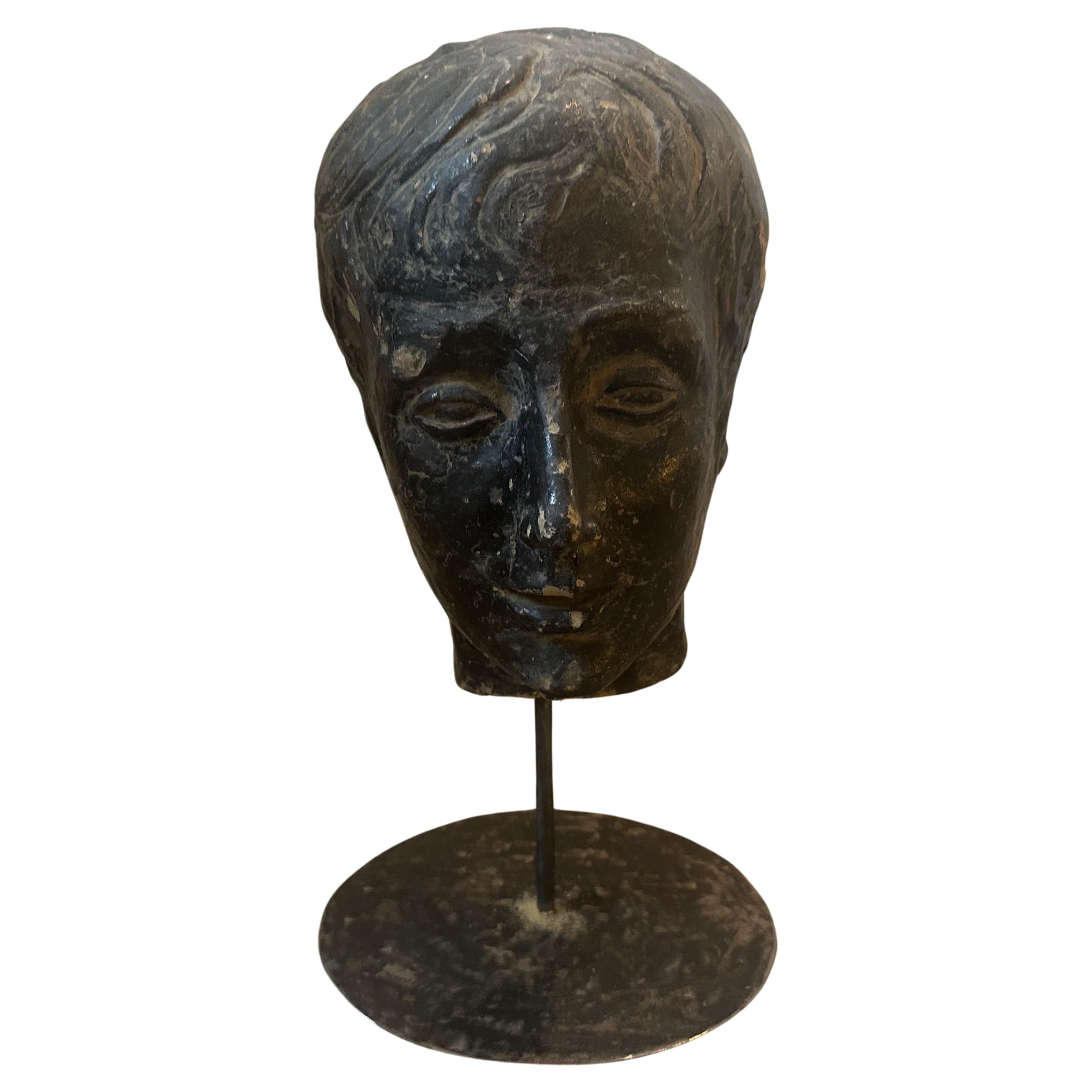 A Late 19th century Hand Crafted Terracotta Sicilian Head of a Young ...