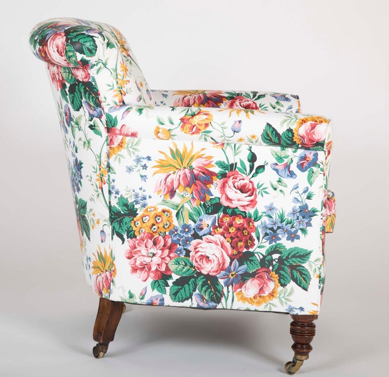 Late 19th Century Howard and Sons Beechwood Club Chair and Ottoman at ...
