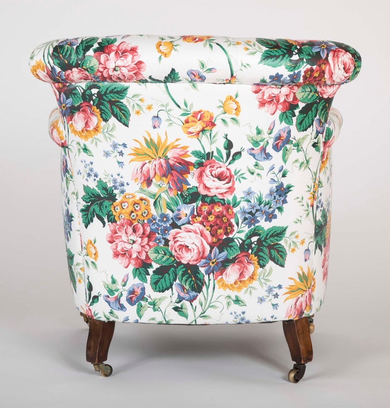 Late 19th Century Howard and Sons Beechwood Club Chair and Ottoman at ...