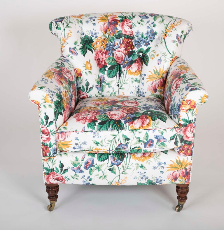 Late 19th Century Howard and Sons Beechwood Club Chair and Ottoman at ...