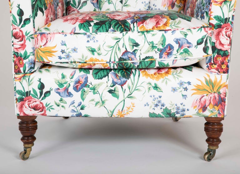 Late 19th Century Howard and Sons Beechwood Club Chair and Ottoman at ...