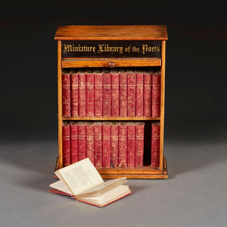 Late 19th Century Miniature Library Bookcase of Poetry For Sale at 1stDibs