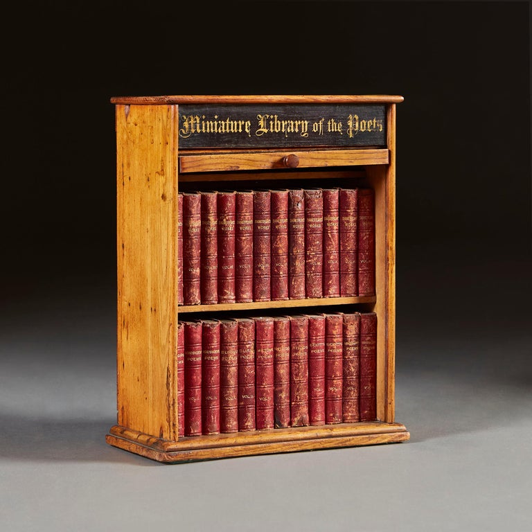 Late 19th Century Miniature Library Bookcase of Poetry For Sale at 1stDibs