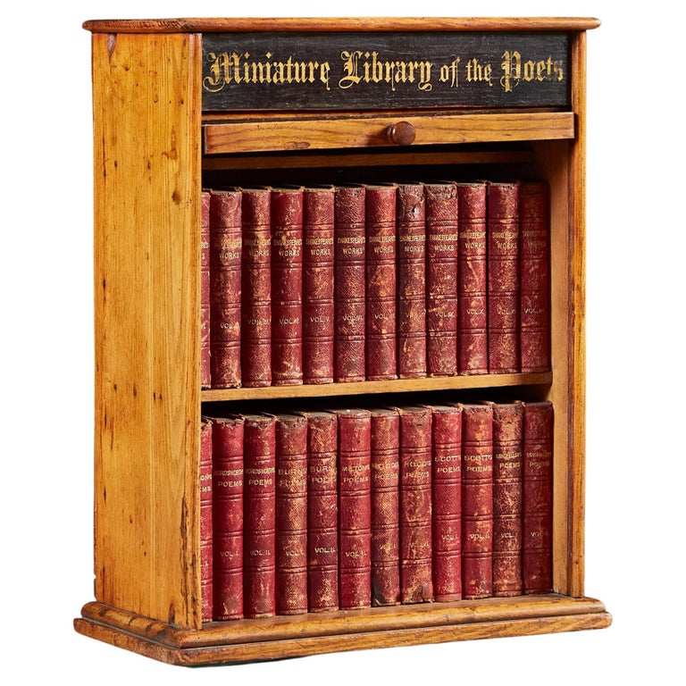 Late 19th Century Miniature Library Bookcase of Poetry For Sale at 1stDibs