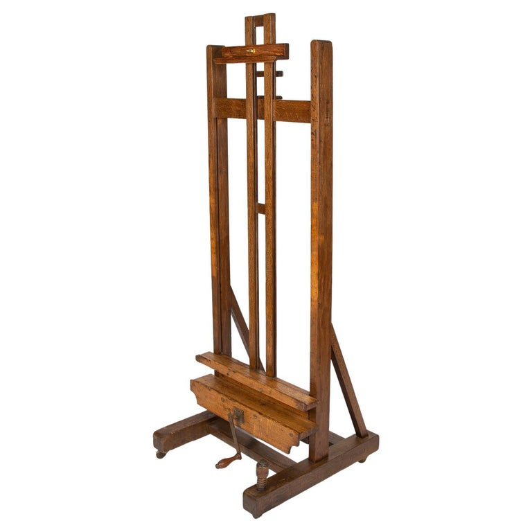 Late 19th Century Oak Hand Cranked Easel at 1stDibs