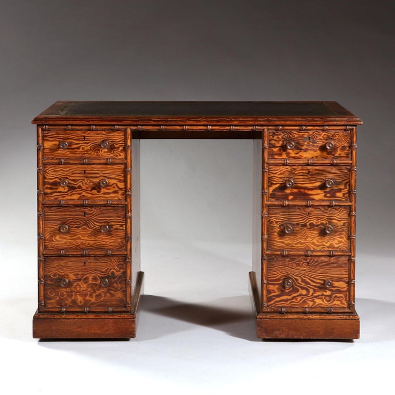 Late 19th Century Painted Kneehole Desk Stamped A Blain and Sons ...