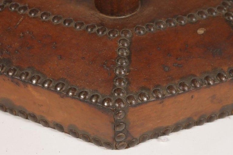 Leather Wrapped Side Table at 1stDibs