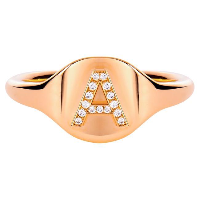 Customizable Letter Ring Personalized 18k Gold Tangerine Orange ...