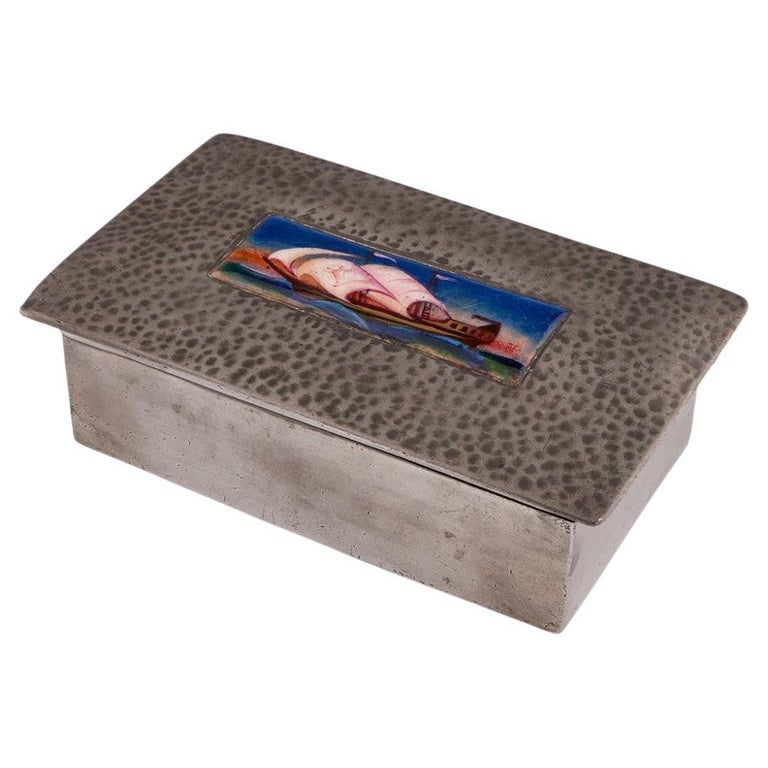 Liberty Tudric Patinated Pewter Cigar or Cigarette Box, circa 1910 For ...